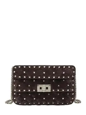 Valentino Garavani Rockstud Spike Suede Bag - Brown