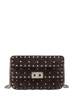 Valentino Garavani Rockstud Spike Suede Bag - Brown