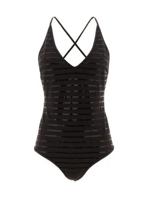 Brunello Cucinelli Dazzling Stripes' One-piece Swimsuit - Brown