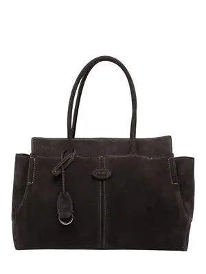 TOD'S Suede Shopping Bag - Brown