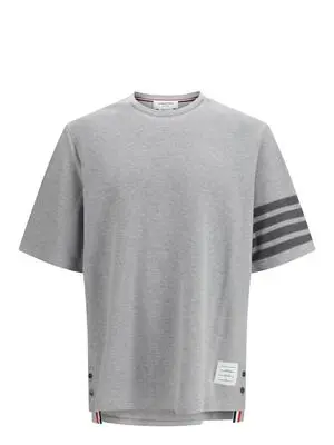 Thom Browne Textured Cotton Piqué T-shirt - Gray