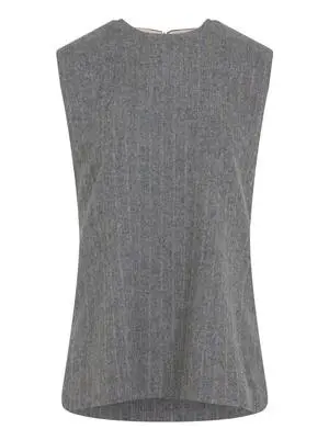 Carven Sleeveless Shift Top Gray