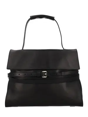 Moschino Medium Tie Me Leather Handbag - Black