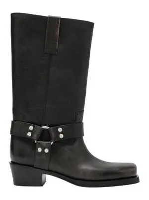 Paris Texas Roxy Brushed Leather Boots - Black