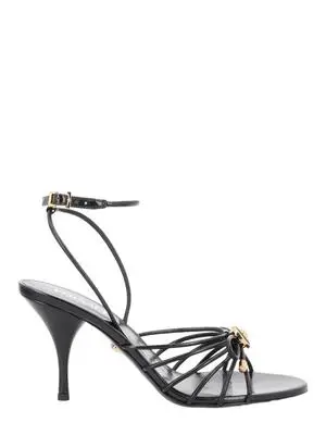 Versace Opera Bow Leather Sandals - Black