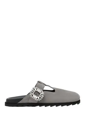 ROGER VIVIER Roger Vivier Slidy Viv Mules In Suede Clay-Coloured Women Gray