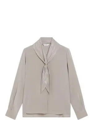 Max Mara Silk Blouse With Scarf - Cream