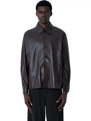 Our Legacy Our Legacy Men Leather Shirt Brown