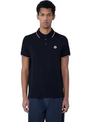 Moncler Logo Patch Polo Shirt - Black