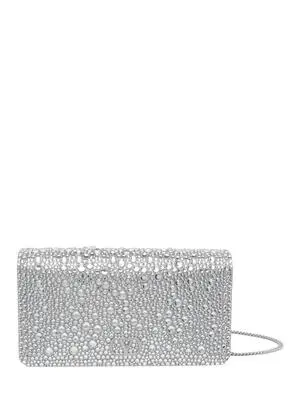 Valentino Garavani Vlogo Signature Crossbody Bag With Svarowski Crystals - Silver