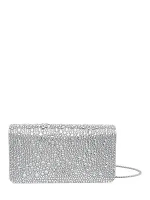 Valentino Garavani Vlogo Signature Crossbody Bag With Swarovski Crystals - Silver