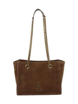 Saint Laurent Saint Laurent Women Niki Suede Shoulder Bag Brown