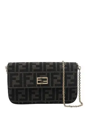Fendi Ff Jacquard Tube Wallet On Chain - Brown