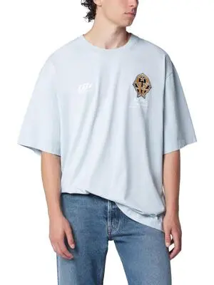 Off-White Light T-shirt With Logo Prints - Blue