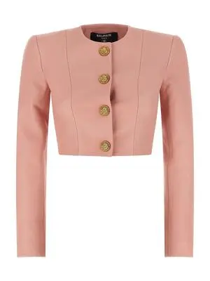 Balmain Testa Di Leone' Bolero Blazer - Pink