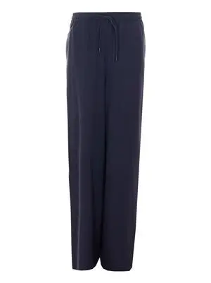 Max Mara MAX MARA Silk Drawstring Trousers Blue