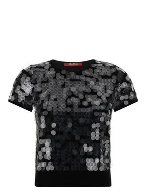 Max Mara Saio Wool Sequin Sweater - Black
