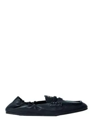 Miu Miu Miu Miu Women Logo Motif Leather Loafers Black
