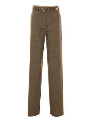 Max Mara Boucle Wide Trousers - Brown