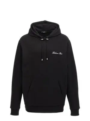 Balmain BALMAIN Signature Organic Cotton Hoodie Black