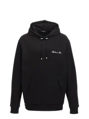 Balmain BALMAIN Signature Organic Cotton Hoodie Black
