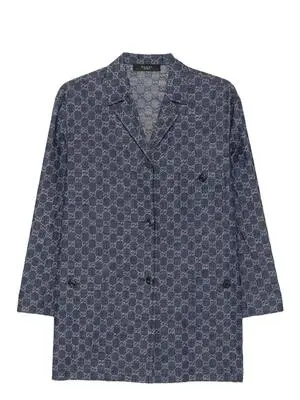 Gucci Gg Supreme Denim Jacket - Blue