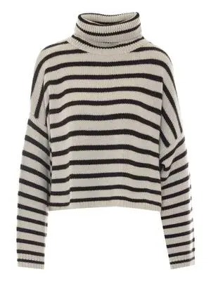 LISA YANG Cashmere Striped Turtleneck Sweater - Multicolor