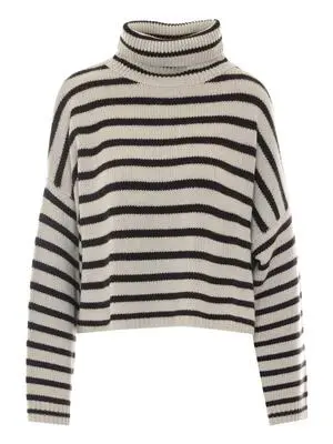 LISA YANG Cashmere Striped Turtleneck Sweater - Multicolor