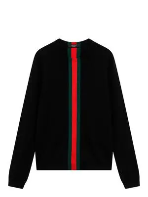 Gucci Cashmere Web Motif Sweater - Black