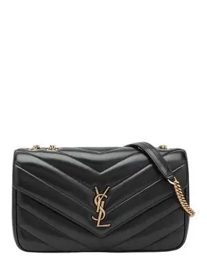 Saint Laurent Medium Leather Loulou Bag - Black