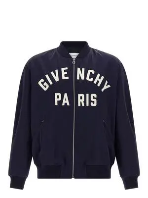 Givenchy Logo Bomber Jacket - Blue