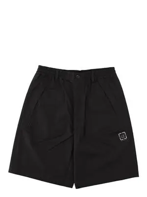 C.P. COMPANY Logo Cotton Shorts - Black