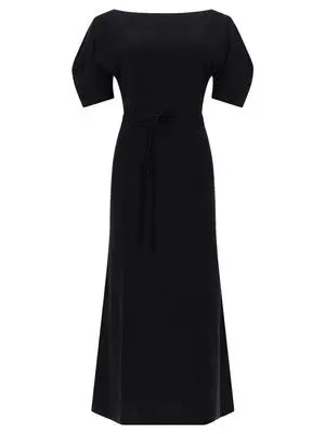 LEMAIRE Cotton And Linen Midi Dress - Black