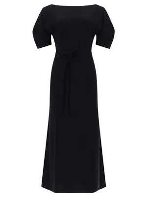 LEMAIRE Cotton Linen Midi Dress - Black