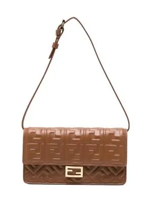 Fendi Leather Shoulder Bag - Brown
