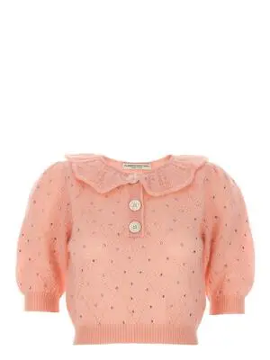Alessandra Rich Rhinestone Sweater - Pink