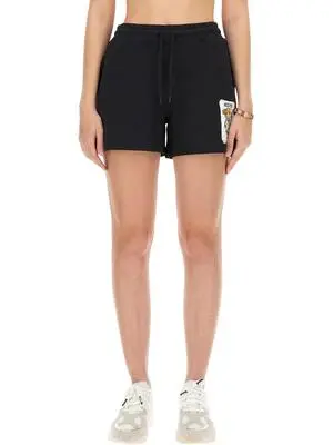 Moschino Cotton Sweatshirt Shorts - Black