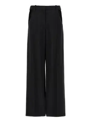 MUGLER Cut-out Wool Blend Trousers - Black