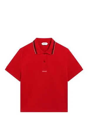 Versace Cotton Pique Polo - Red