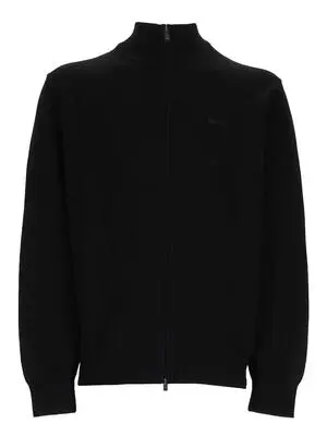 BOSS Cotton Zip-up Cardigan - Black