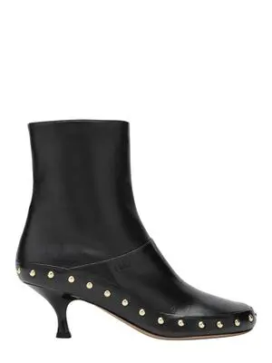 Chloé Junie Hammered Leather Ankle Boots - Black