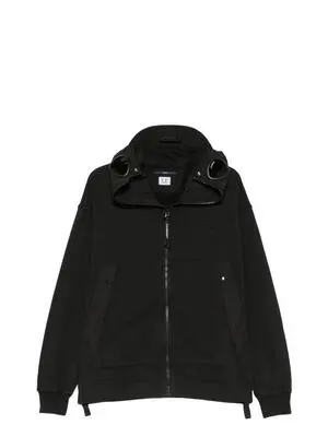 C.P. COMPANY Goggle Detail Hooded Full Zip Sweatshirt - Black