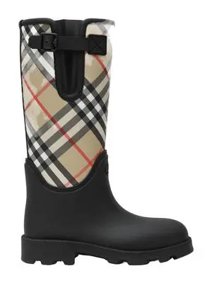 Burberry Tall Marsh Stamp Rubber Boots - Black
