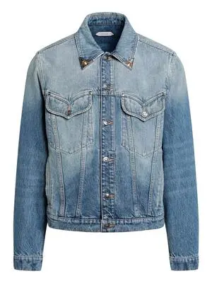 Versace Cotton Stonewashed Denim Jacket - Blue
