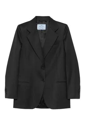 Prada Notched-lapels Wool Blazer - Gray