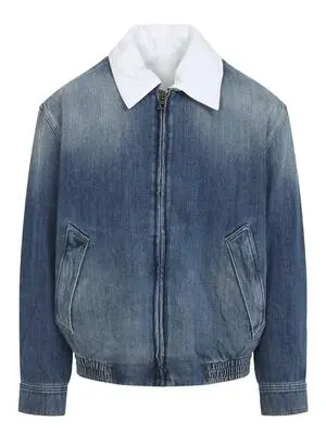 Loewe Zip-up Denim Jacket - Blue