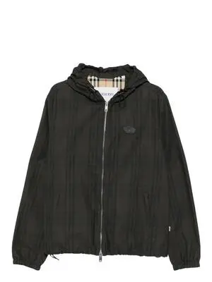 Burberry Check Pattern Hooded Jacket - Brown