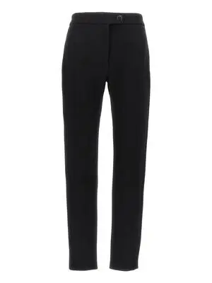 FERRAGAMO Stretch Wool Skinny Pants - Black