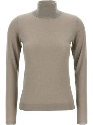 Brunello Cucinelli Sparkling Cashmere And Silk Lightweight Turtleneck Sweater - Multicolor