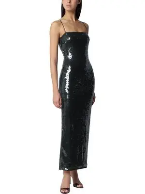 ROTATE BY BIRGER CHRISTENSEN ROTATE Sequin Maxi Dress Green
